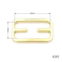 China Nickel Free Gold Logo Engraved Metal Square Buckle Zinc Alloy Tri-Glide Slider Buckle For Bag Hardware Accessories for sale