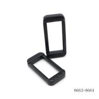 China Zinc Alloy Rectangle Square Loop Buckle 31mm Inner Height Black Metal Strap Keeper Bag Hardware for Handbag Backpack Webbing for sale
