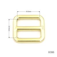 China Smooth Edge Thick Gauge Metal Center Bar Buckle Gloss Plated Zinc Alloy Slide Adjuster for Designer Handbag Shoulder Strap for sale