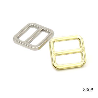 China Smooth Edge Thick Gauge Metal Center Bar Buckle Gloss Plated Zinc Alloy Slide Adjuster for Designer Handbag Shoulder Strap for sale