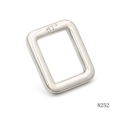 China 20mm Nickel Plated Square Buckle Custom Engrave Logo Flat Metal Alloy for Bag Strap for sale