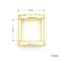 China Gold Logo Engraved Zinc Alloy Square Buckle Metal Slider Buckle For Handbag Hardware Accessories for sale