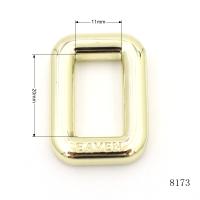 China Bag Parts & Accessories Metal Square Buckle Custom Logo Frame Buckle Connector Strap Adjuster Slider Loop Buckle for sale