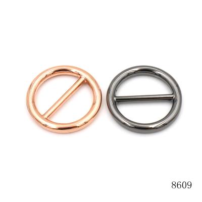 China Round Shape Rose Gold Gun Metal  Buckle Zinc Alloy Tri-Glide Slider Buckle For Handbag Purse Hardware Accessories for sale