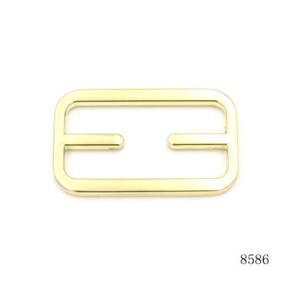 China 38mm Shiny Gold Metal Triglide Slide Adjuster Buckle Custom Logo Hardware Buckle for Purse strap for sale