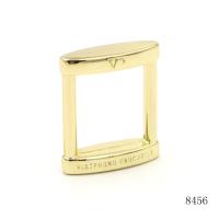 China Gold Logo Engraved Zinc Alloy Square Buckle Metal Slider Buckle For Handbag Hardware Accessories for sale