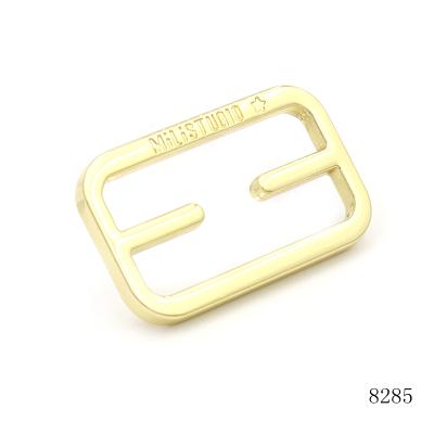 China Nickel Free Gold Logo Engraved Metal Square Buckle Zinc Alloy Tri-Glide Slider Buckle For Bag Hardware Accessories for sale