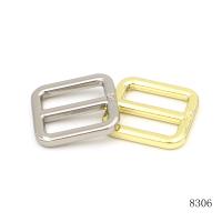 China Smooth Edge Thick Gauge Metal Center Bar Buckle Gloss Plated Zinc Alloy Slide Adjuster for Designer Handbag Shoulder Strap for sale