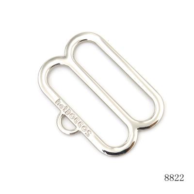 China Custom Engraved Metal Slide Buckle Pet Collar Buckle Decorative Bag Hardware Buckle for Dog Harness and Handbag Strap for sale