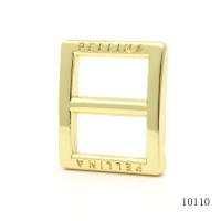 China Gold Plated 16mm Inner Width Custom Metal Logo Buckle Metal Square Triglide Slide Buckle for Handbag Strap or Collar for sale