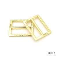 China Gold Plated Metal Tri-glider Buckle 32mm Strap Adjusters Custom Logo Slider Buckles for sale