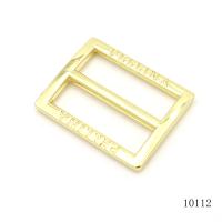 China Gold Plated Metal Tri-glider Buckle 32mm Strap Adjusters Custom Logo Slider Buckles for sale