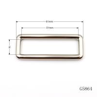 China Bag Accessories 51mm Bag Slider Buckle Metal Square Buckle Zinc Alloy Die Casting Frame Buckle Strap Adjuster for sale
