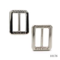 China Nickel Square Tri-glide Metal Buckle Custom Logo Engraved Zinc Alloy Adjuster Buckle Ring For Handbag for sale