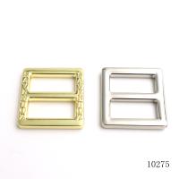 China Nickel Gold Plating Custom Logo Engraved Tri-glide Buckle  Zinc Alloy Adjuster Metal Buckle Ring For Handbag Pet Accessories for sale