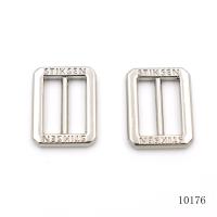 China Nickel Square Tri-glide Metal Buckle Custom Logo Engraved Zinc Alloy Adjuster Buckle Ring For Handbag for sale