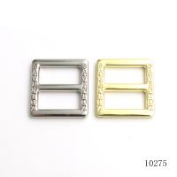 China Nickel Gold Plating Custom Logo Engraved Tri-glide Buckle  Zinc Alloy Adjuster Metal Buckle Ring For Handbag Pet Accessories for sale