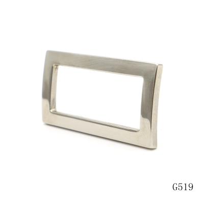 China Bag Parts & Accessories Metal Square Loop Buckle Strap Adjuster Slider Zinc Alloy Metal Frame Buckle for sale