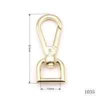China Metal Swivel Snap Hook with D Ring 15mm Strap Clip Key Chain Clasp for Bags for sale