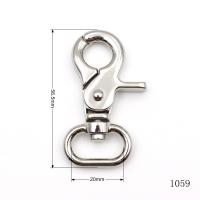 China Trigger Snap Hook with Swivel D Ring Heavy Duty Zinc Alloy Swivel Lobster Clasp 20mm for Dog Leash Handbag Strap Hardware for sale