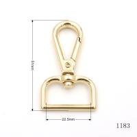 China 50mm Light Gold Rotating Carabiner Swivel Snap Hook Zinc Alloy Handbag Clasp for sale