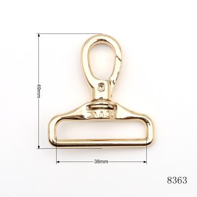 China 2 Inch Square Ring Swivel Snap Hook 50mm Round Head Carabiner for Bag Strap for sale
