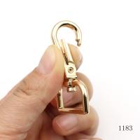 China 50mm Light Gold Rotating Carabiner Swivel Snap Hook Zinc Alloy Handbag Clasp for sale