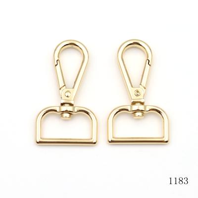 China 50mm Light Gold Rotating Carabiner Swivel Snap Hook Zinc Alloy Handbag Clasp for sale