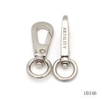 China Matt Nickel Custom Logo Engraved Swivel Snap Hook Metal Carabiner Clasp 35-50mm for Handbag Hardware for sale