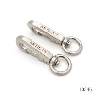 China Matt Nickel Custom Logo Engraved Swivel Snap Hook Metal Carabiner Clasp 35-50mm for Handbag Hardware for sale