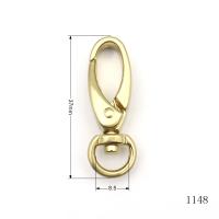 China Quality Brush Gold Metal Key Chain Clasp Small Metal Swivel Snap Hook Dog Clip for sale