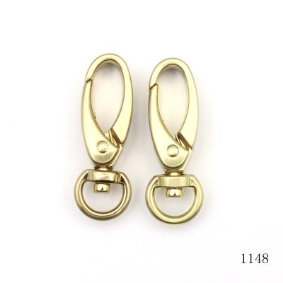 China Quality Brush Gold Metal Key Chain Clasp Small Metal Swivel Snap Hook Dog Clip for sale