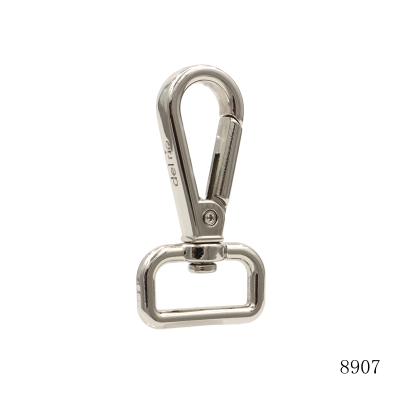 China Custom Logo Engraved Swivel Snap Hook 50mm Nickel Plated Zinc Alloy for Handbag Hardware for sale