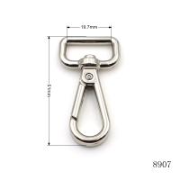 China Custom Logo Engraved Swivel Snap Hook 50mm Nickel Plated Zinc Alloy for Handbag Hardware for sale
