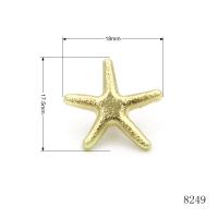 China Custom 18mm Gold Plated Sea Star Metal Rivet Studs, Decorative Star Shape Fasteners for Leather Bags & Garments for sale