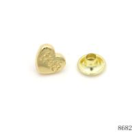 China Custom Logo Metal Rivet For Leather 10mm Gold Heart Shape Stud With Engraving for sale