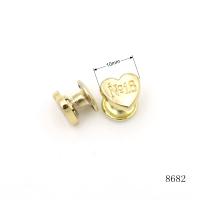 China Custom Logo Metal Rivet For Leather 10mm Gold Heart Shape Stud With Engraving for sale