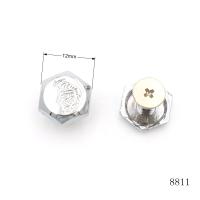 China Custom Leather Screw Rivet Hexagon Casting Logo Chrome Plated Metal Studs for sale