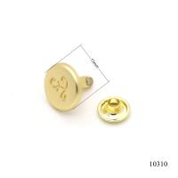 China 13mm Matt Gold Logo Engraved Metal Rivets Custom Logo Cap Rivets Zinc Alloy Rivet For Leather Bag Accessories for sale