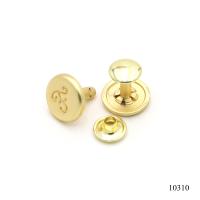 China 13mm Matt Gold Logo Engraved Metal Rivets Custom Logo Cap Rivets Zinc Alloy Rivet For Leather Bag Accessories for sale