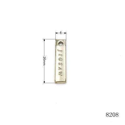 China Nickel Silver Mini Zipper Puller Custom Logo Engraved Metal Zipper Pull Tag 12x8mm for sale