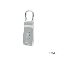 China Custom Metal Zipper Pull with Embossed Logo for Bags | Zinc Alloy Hardware for sale