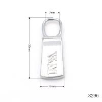 China Custom Metal Zipper Pull with Embossed Logo for Bags | Zinc Alloy Hardware for sale