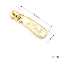 China Custom shaped Logo Engraved Gold Plated  Metal Zip Puller Tag For Handbags Hardware Accessories for sale
