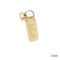 China Custom shaped Logo Engraved Gold Plated  Metal Zip Puller Tag For Handbags Hardware Accessories for sale