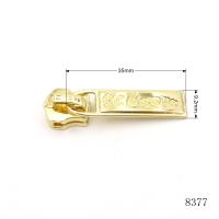 China Bag Accessories Metal Zipper Puller Custom Brand Name Logo Pull Charm 5# Slide Zip Pull Tab Head for sale