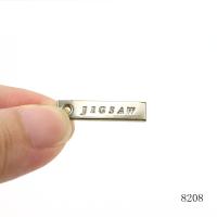 China Nickel Silver Mini Zipper Puller Custom Logo Engraved Metal Zipper Pull Tag 12x8mm for sale