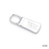China Custom Metal Zipper Pull with Embossed Logo for Bags | Zinc Alloy Hardware for sale