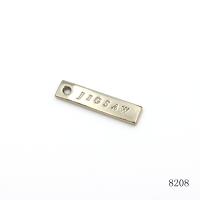 China Nickel Silver Mini Zipper Puller Custom Logo Engraved Metal Zipper Pull Tag 12x8mm for sale