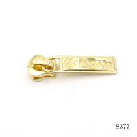 China Bag Accessories Metal Zipper Puller Custom Brand Name Logo Pull Charm 5# Slide Zip Pull Tab Head for sale